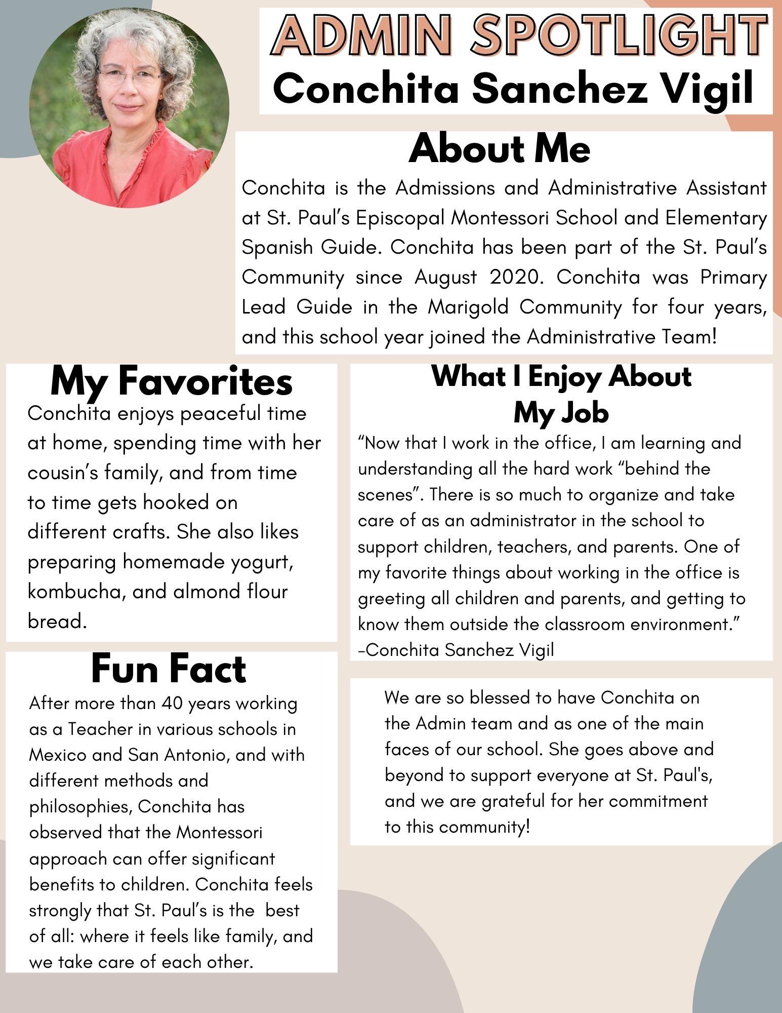 Admin Spotlight - St. Pauls Episcopal Montessori School